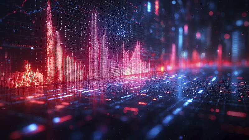 Stylized Digital Representation of Sound Energy Stock Illustration ...