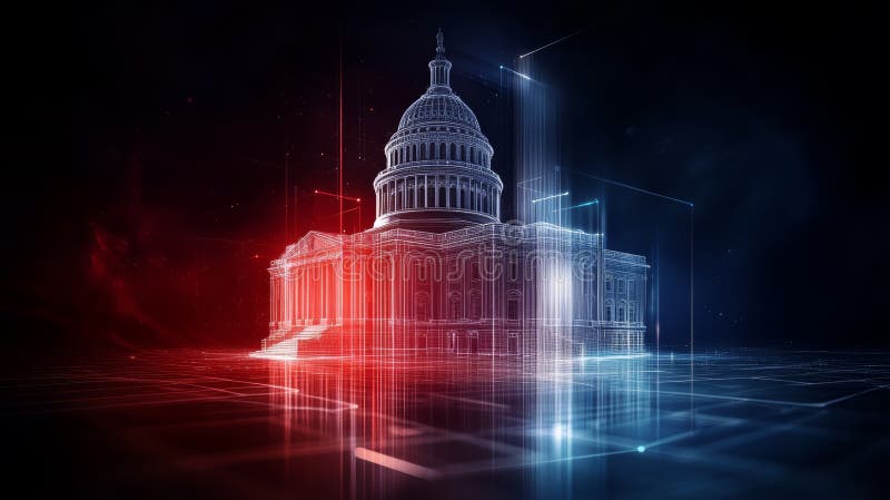 A Stylized Digital Representation of the US Capitol Building ...