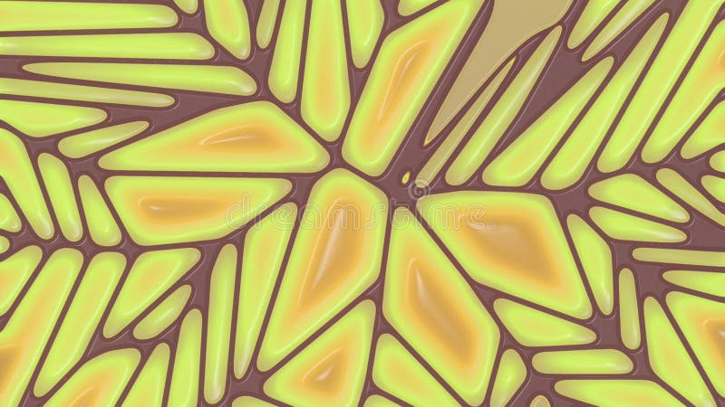 Stylized Loop Animation of Yellow-orange Organic Cells in Motion. 3d ...