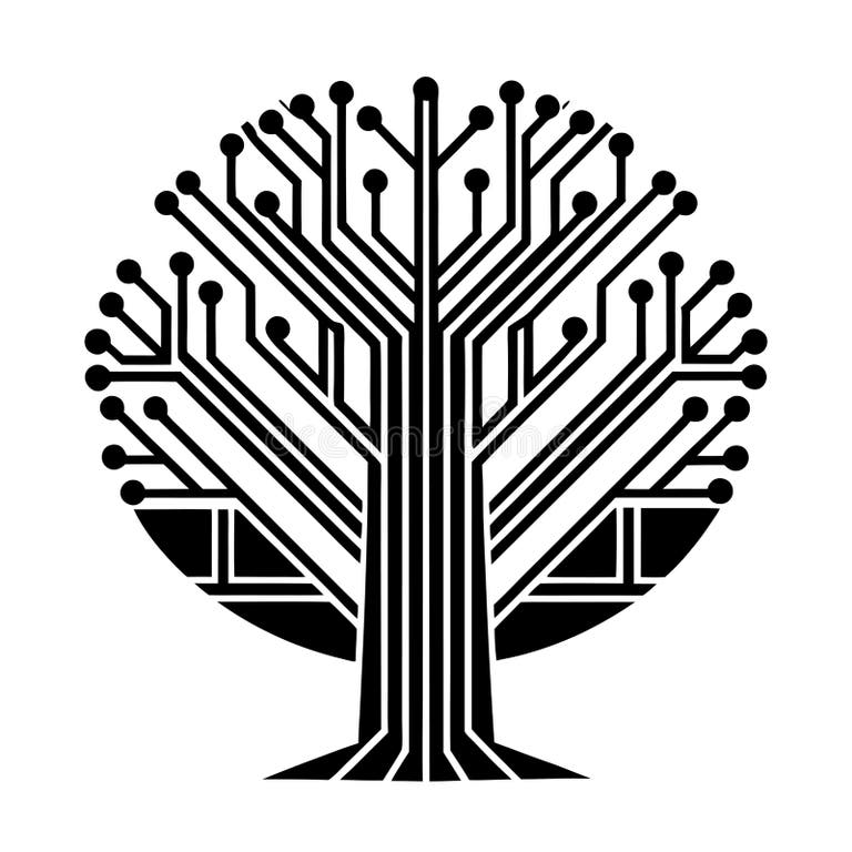 Digital Tree: Technology, Connection, and Growth in a Modern Black and ...
