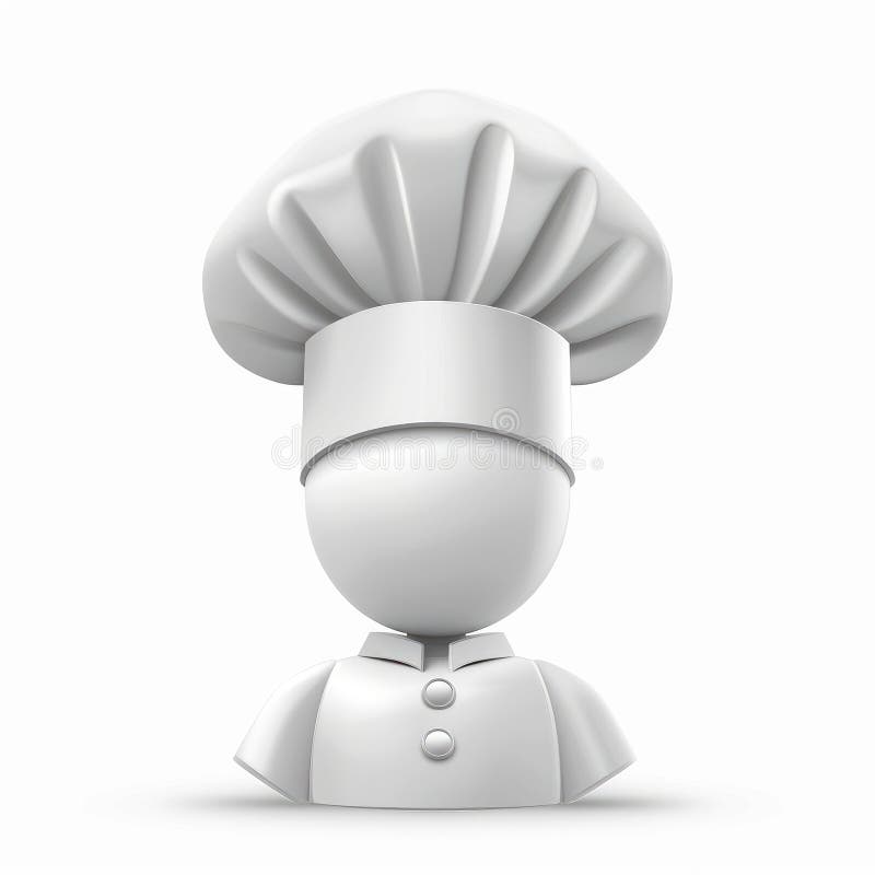 White Chef Icon, Culinary Symbol, Restaurant Illustration Stock ...