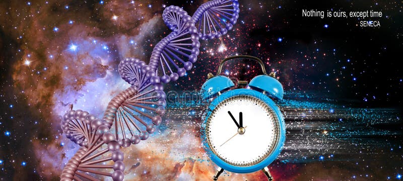 Stylized DNA on the Background of the Starry Sky. Elements of this ...