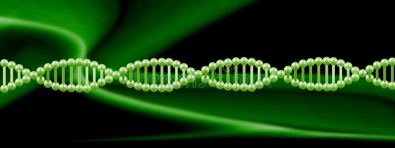 Stylized Dna Chain on a Green Abstract Background. 3D-image Stock ...