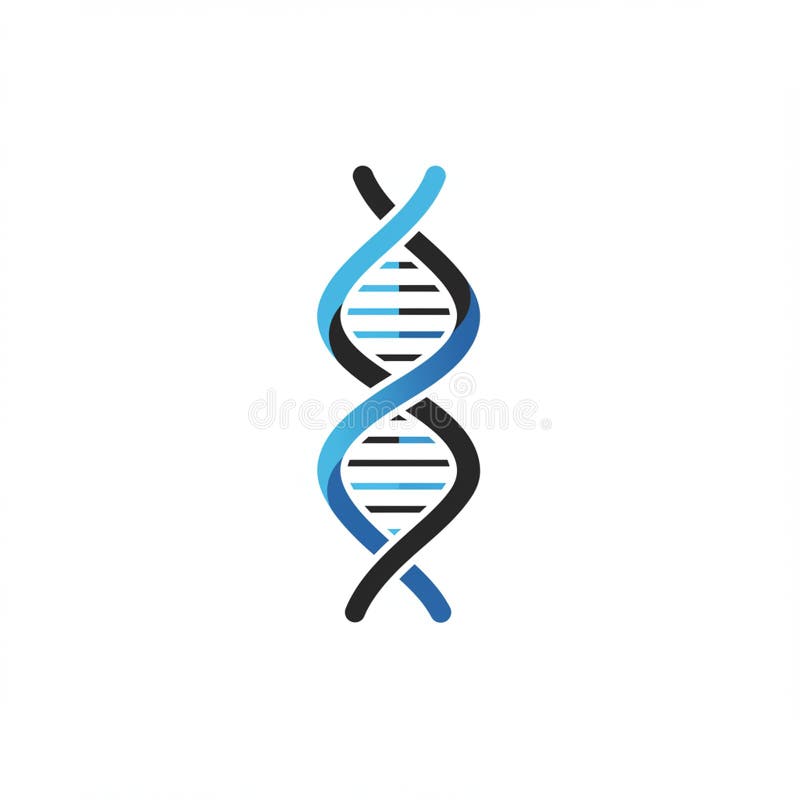 Stylized DNA Double Helix Illustration Featuring Two Intertwining ...