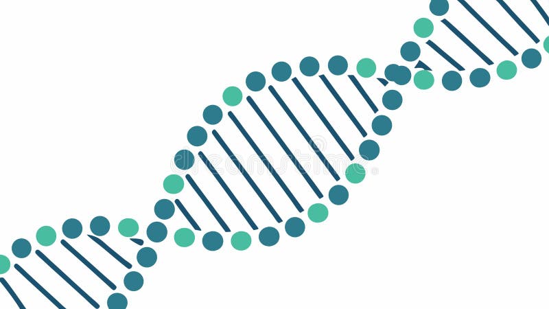 Stylized DNA Double Helix Structure in Green and Blue, Vector Design ...
