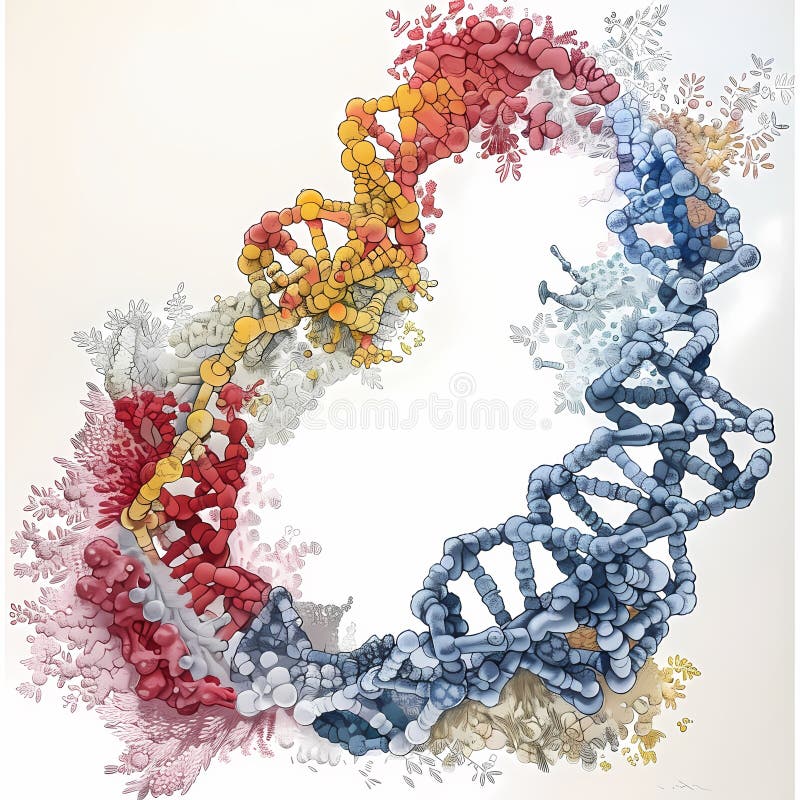 Stylized DNA Helix Transition AI Generative Stock Photo - Image of ...