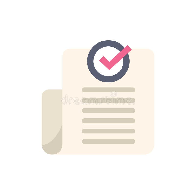 Document with Checkmark Icon Indicating Successful Completion Stock ...