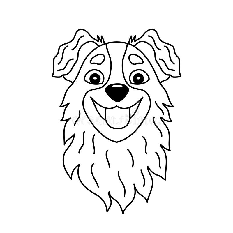 Stylized Dog Face. Outline Drawing for Coloring Stock Vector ...