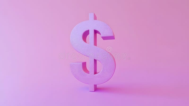Stylized Dollar Sign in Pink Gradient Background Stock Image - Image of ...