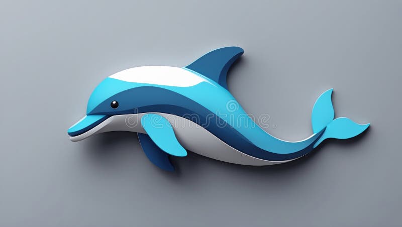 Stylized Dolphin Illustration with Smooth Gradient Colors and Modern ...
