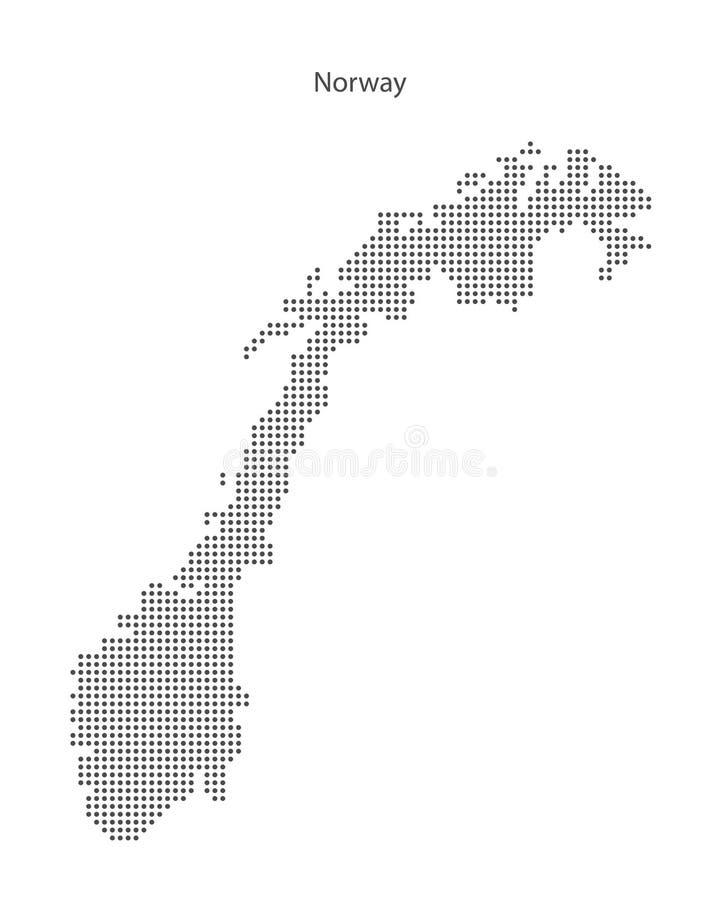 Stylized Dotted Vector Map of Norway. Abstract Norway Dot Pattern ...