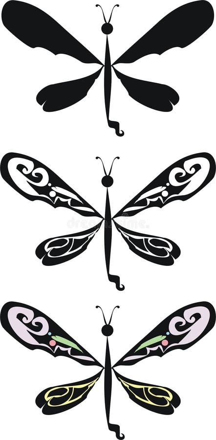 Stylized dragonfly stock illustration. Illustration of insect - 11110503
