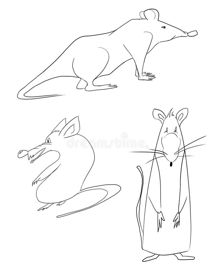 Stylized Drawing of Mice, a Character Design Stock Illustration ...