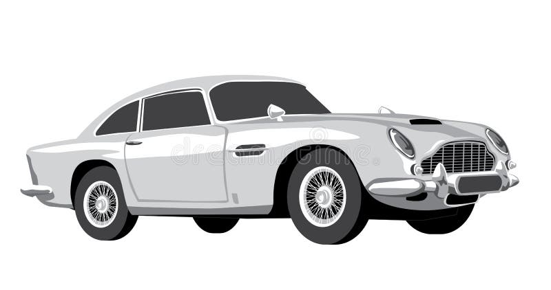 Stylized Drawing of a Vintage Luxury Car. Stock Illustration ...