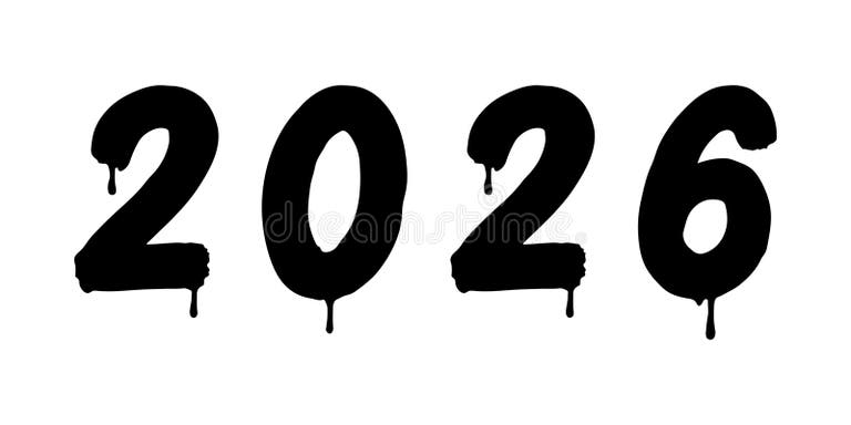 Stylized Dripping Numbers "2026" Symbolizing the Upcoming Year ...