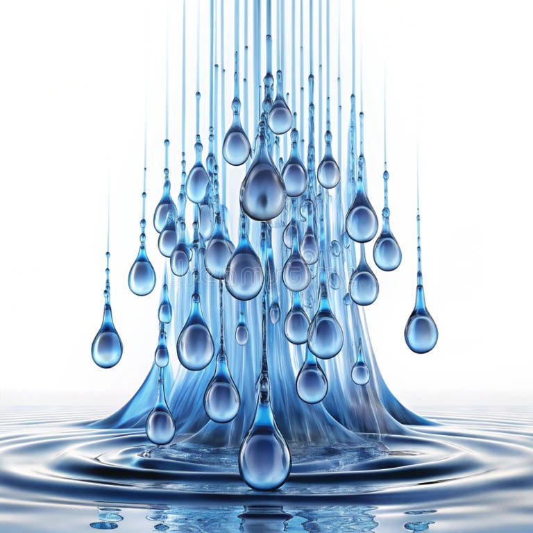 Abstract Waterfall Drops stock illustration. Illustration of nature ...