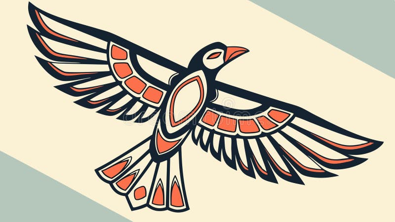Stylized Eagle Bird Soaring with Wings Spread, Vector Design Generative ...