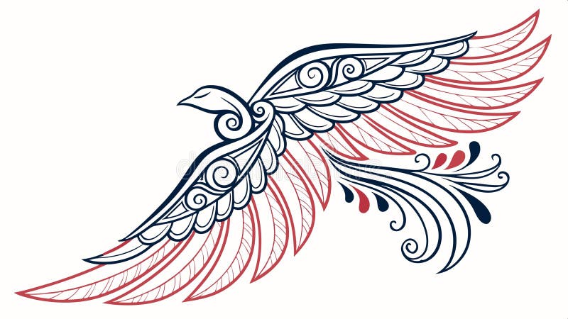 Stylized Eagle or Bird Wings Abstract Dynamic Design Element Vector ...