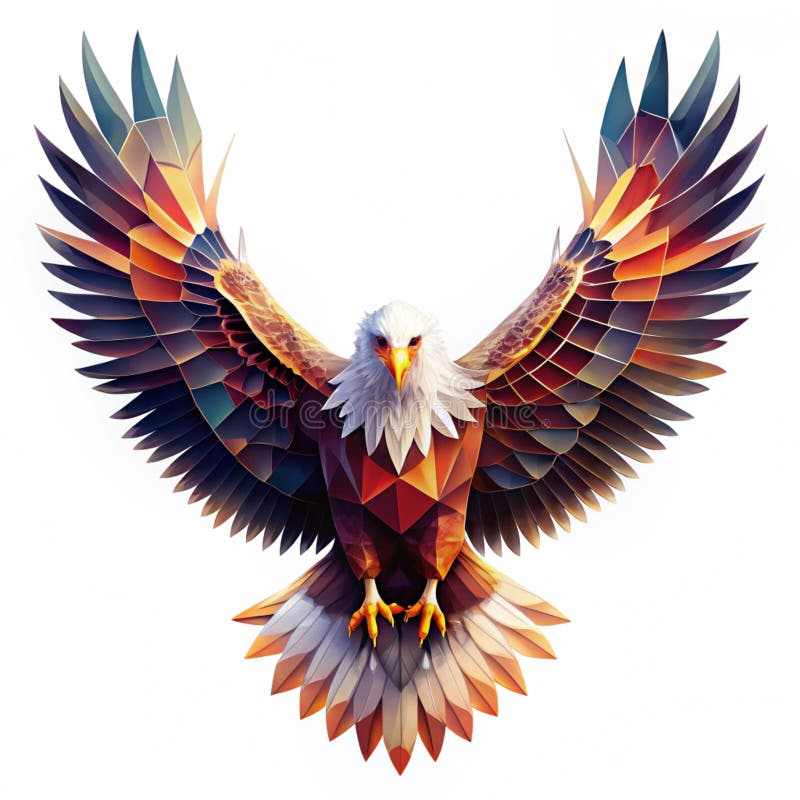 Abstract Eagle with Geometric Wings Stock Illustration - Illustration ...