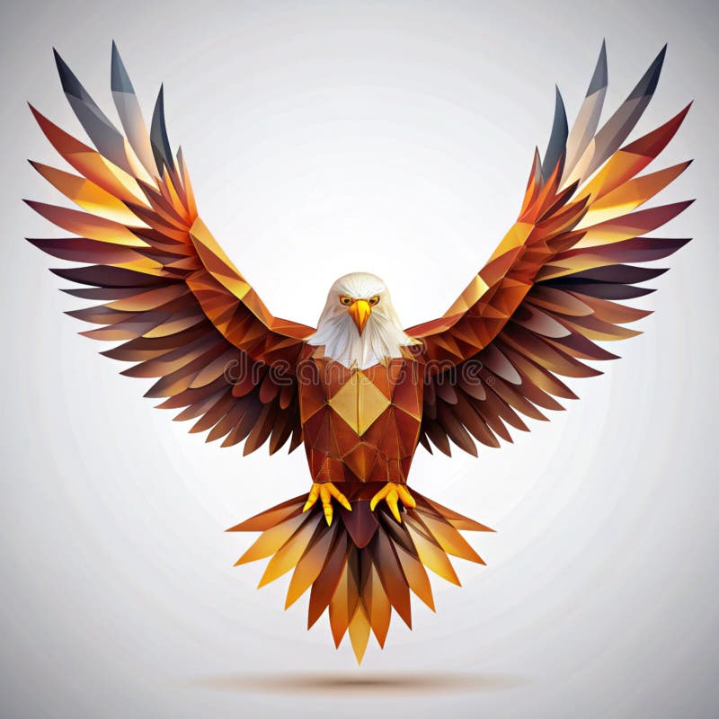 Abstract Eagle with Geometric Wings Stock Illustration - Illustration ...