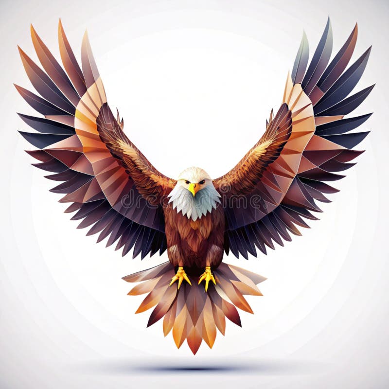 Abstract Eagle with Geometric Wings Stock Illustration - Illustration ...