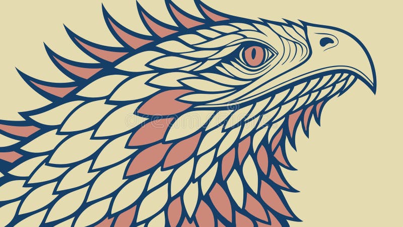 Stylized Eagle Head with Colorful Feather Pattern Vector, Vector Design ...