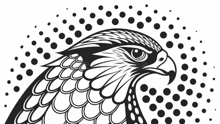 Stylized Eagle Head with Dot Pattern, Vector Design Generative AI Stock ...