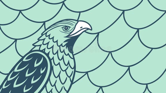Stylized Eagle Head with Feather Pattern Design, Vector Design ...