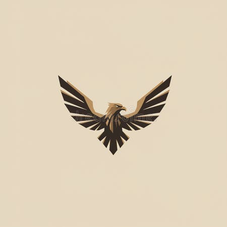 Stylized Eagle Illustration with Outstretched Wings. it Features ...