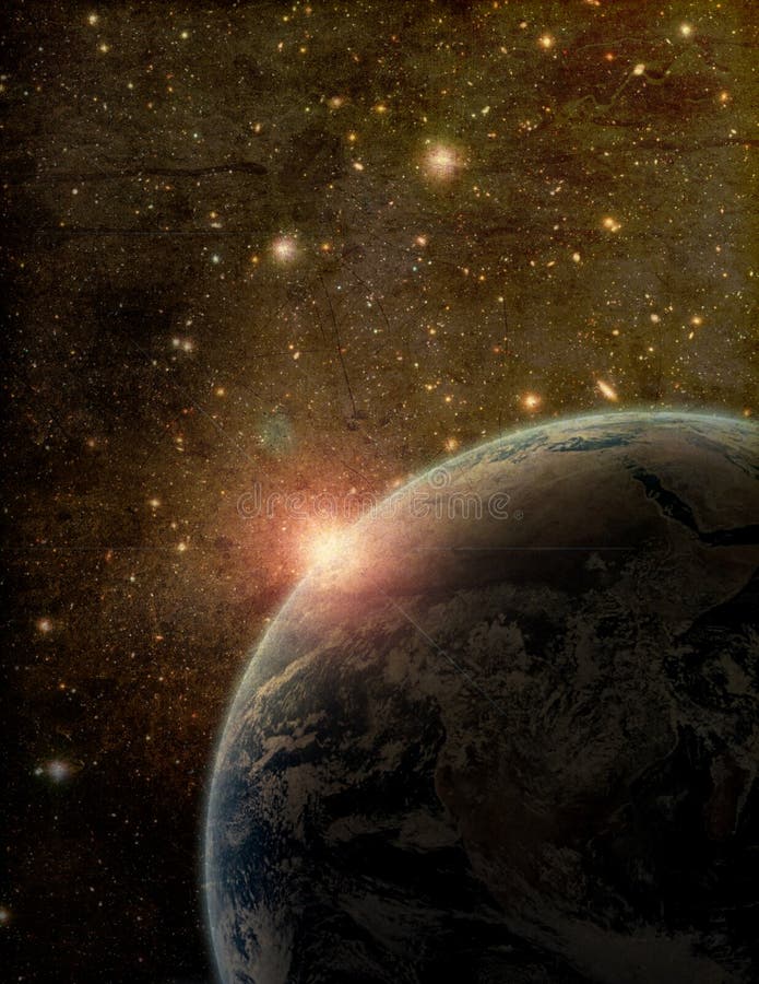 Stylized Earth and Space Artistic Image Stock Illustration ...