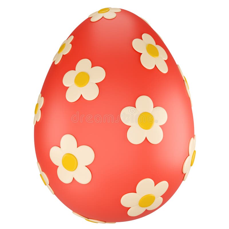 Stylized Easter Egg Decorated with Flowers Stock Illustration ...