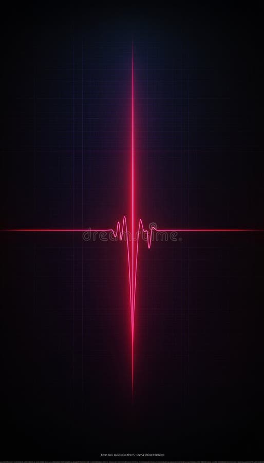 Stylized ECG or EKG Heartbeat Line Pulse Effect on a Dark Gradient ...