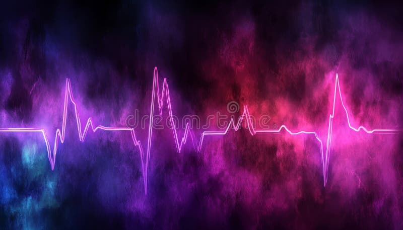Stylized ECG Heartbeat Line on Dark Gradient with Subtle Glow Effect ...