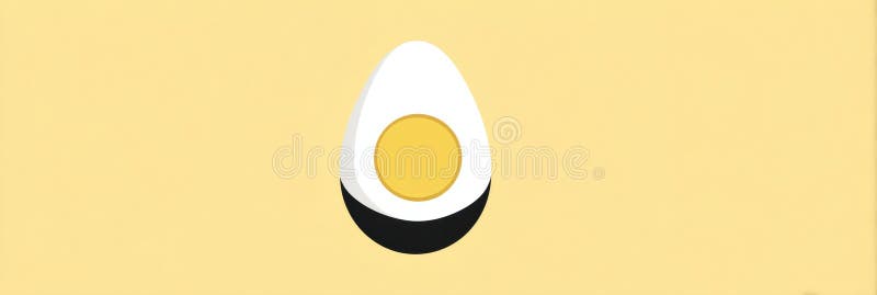 Stylized Egg Cut in Half Revealing a Simple Yolk Icon in the Center ...
