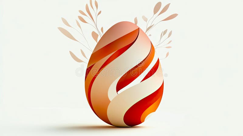 Stylized Egg with Warm Gradient Reminiscent of Sunrise Blends Elegance ...