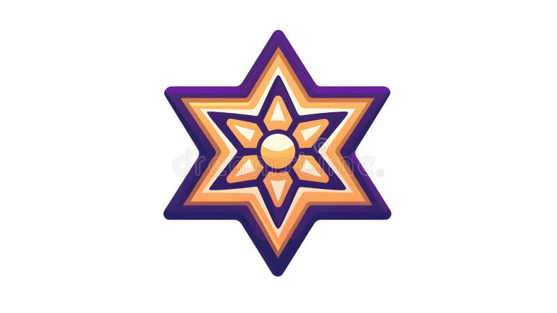 Stylized Eight-pointed Star Emblem Stock Illustration - Illustration of ...