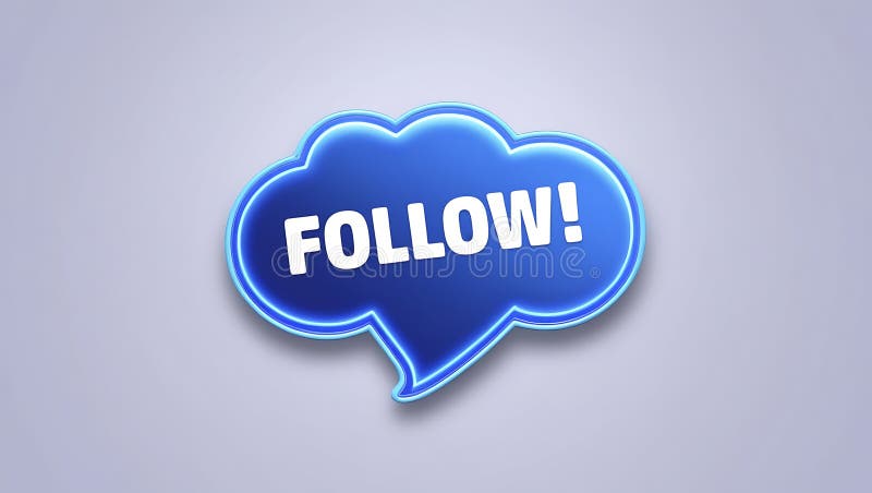 Stylized Electric Blue Follow Bubble with Depth and Glow Stock ...
