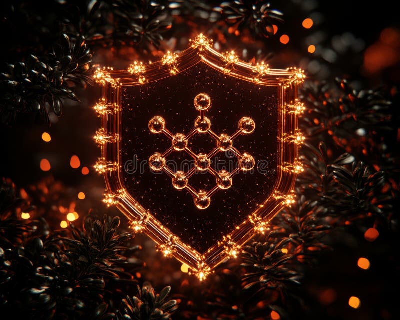 A Stylized Emblem of a Black and Gold Shield, Signifying Security and ...