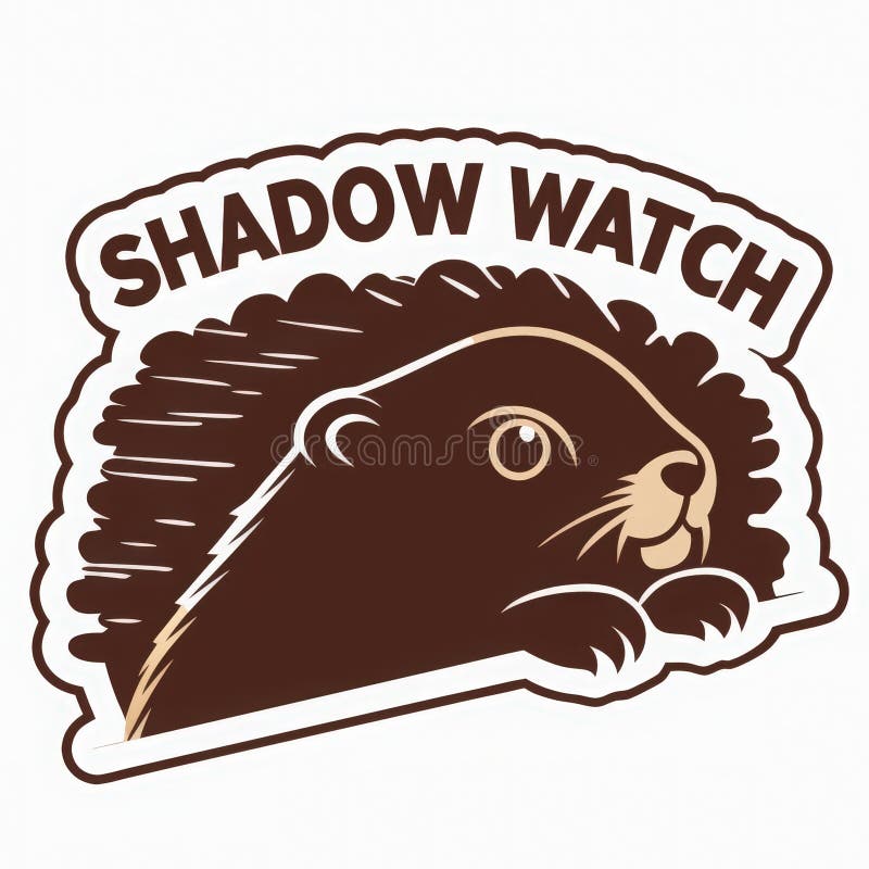 Shadow Watch Emblem with Groundhog Illustration Stock Illustration ...