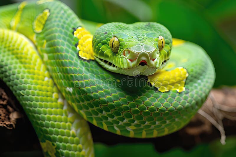 Emerald Snake, Africa, AI Generated Stock Illustration - Illustration ...