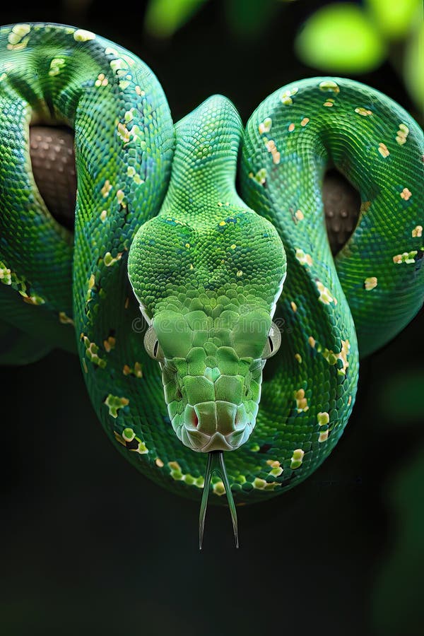 Emerald Snake, Africa, AI Generated Stock Illustration - Illustration ...