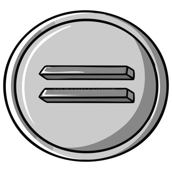 Stylized Equality Symbol Inside a Silver Circle Stock Vector ...