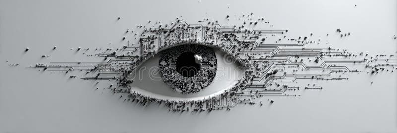 Stylized Eye Design Created from Digital Circuits in a Tech-Inspired ...
