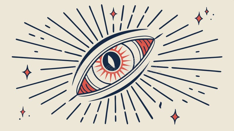 Stylized Eye Graphic with Radiating Lines Symbolizing Vision or Insight ...