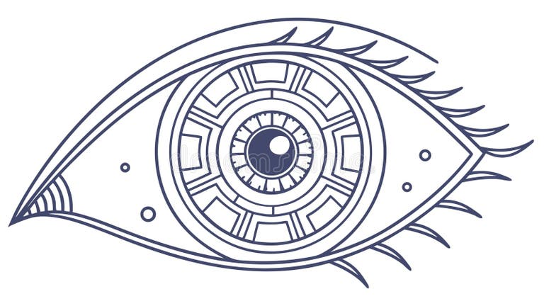 Stylized Eye with an Intricate Geometric Iris, Vector Design Generative ...