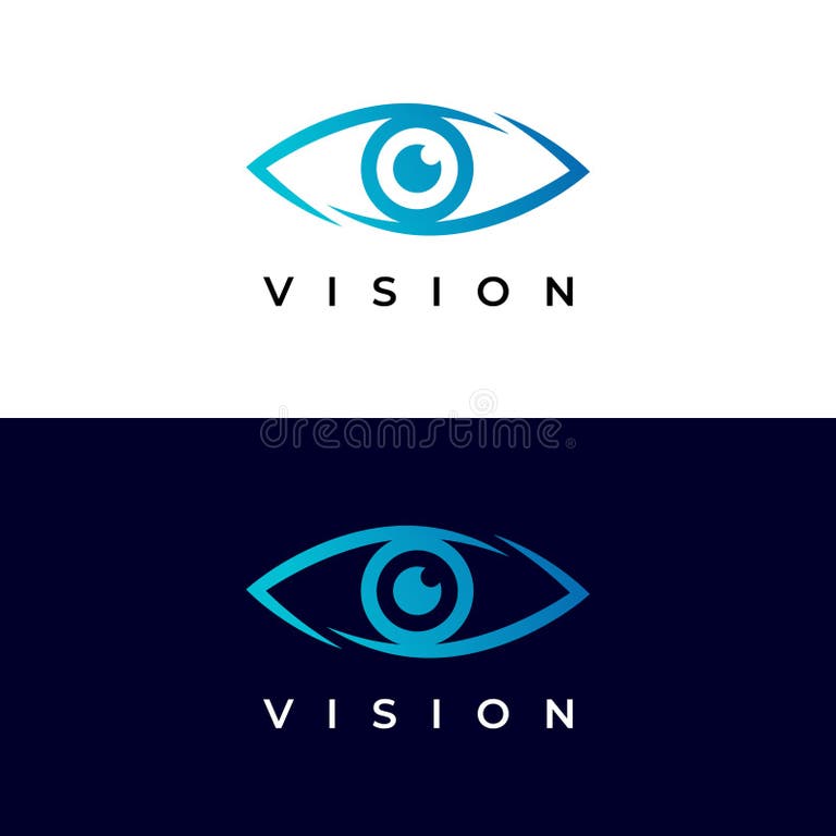 Stylized Eye Logos Featuring a Blue Gradient Outline and Iris. Stock ...
