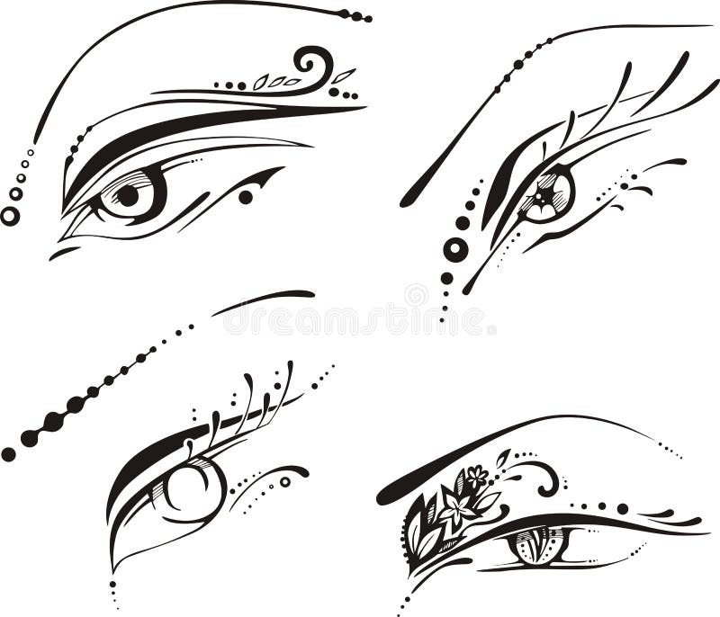 Stylized eyes stock vector. Illustration of decorative - 35457360