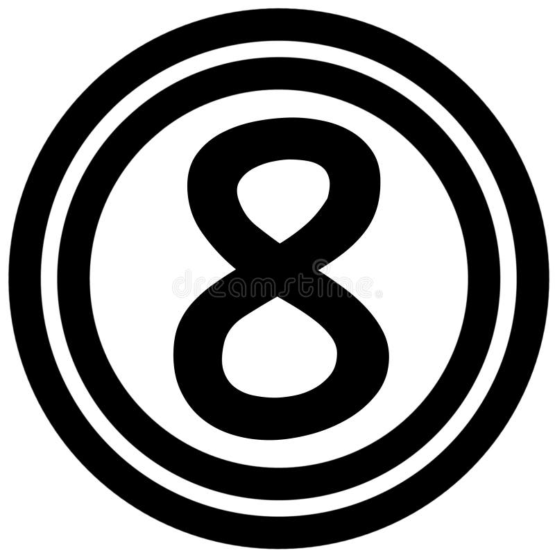 Stylized Fabric Print Featuring Number Eight in Bold Design for Textile ...