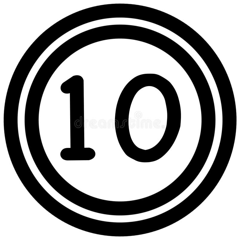 Stylized Fabric Print Featuring the Number Ten in a Circular Design for ...