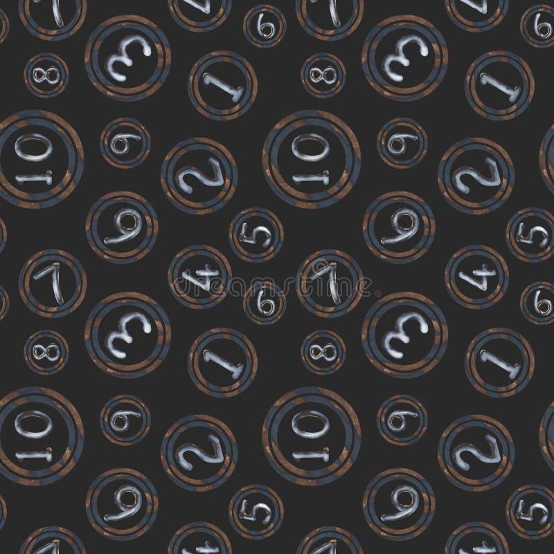 Stylized Fabric Print Featuring Numbers on a Dark Background for Unique ...